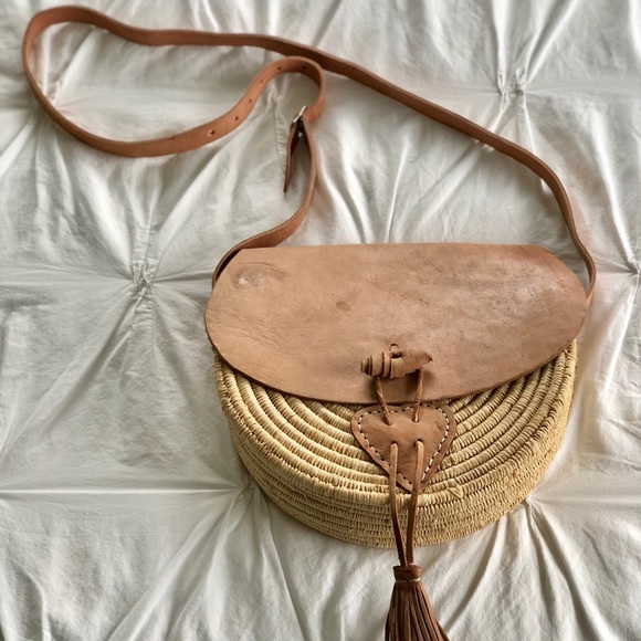 Bags | Rattan Crossbody Bag With Leather Details | Poshmark